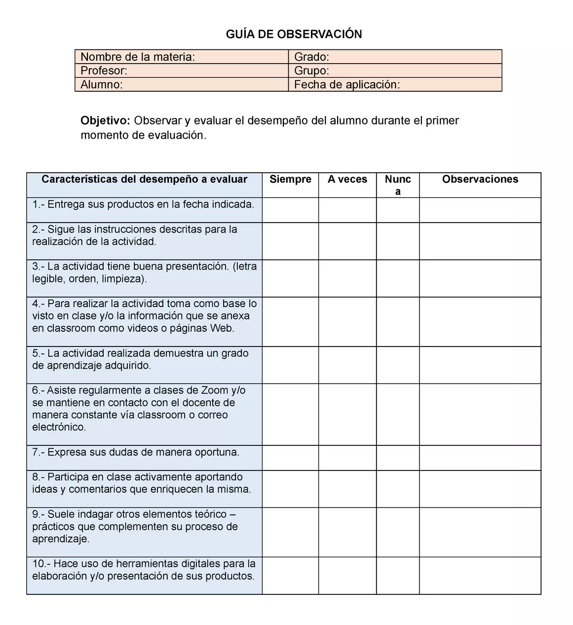 Como Usar La Guía De Observación En Clases